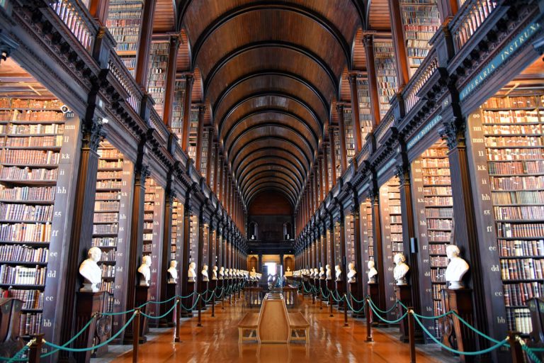 Trinity College Library and the Book of Kells in Ireland